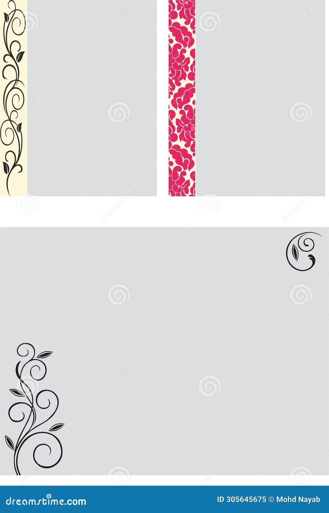 Led Mirror Glass Floral Border Pattern Frame, Design Vector ...