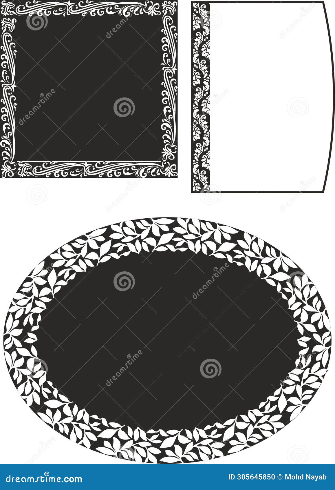 Led Mirror Glass Floral Border Pattern Frame, Design Vector ... Led Mirror Glass Floral Border Pattern Frame, Design Vector ...
