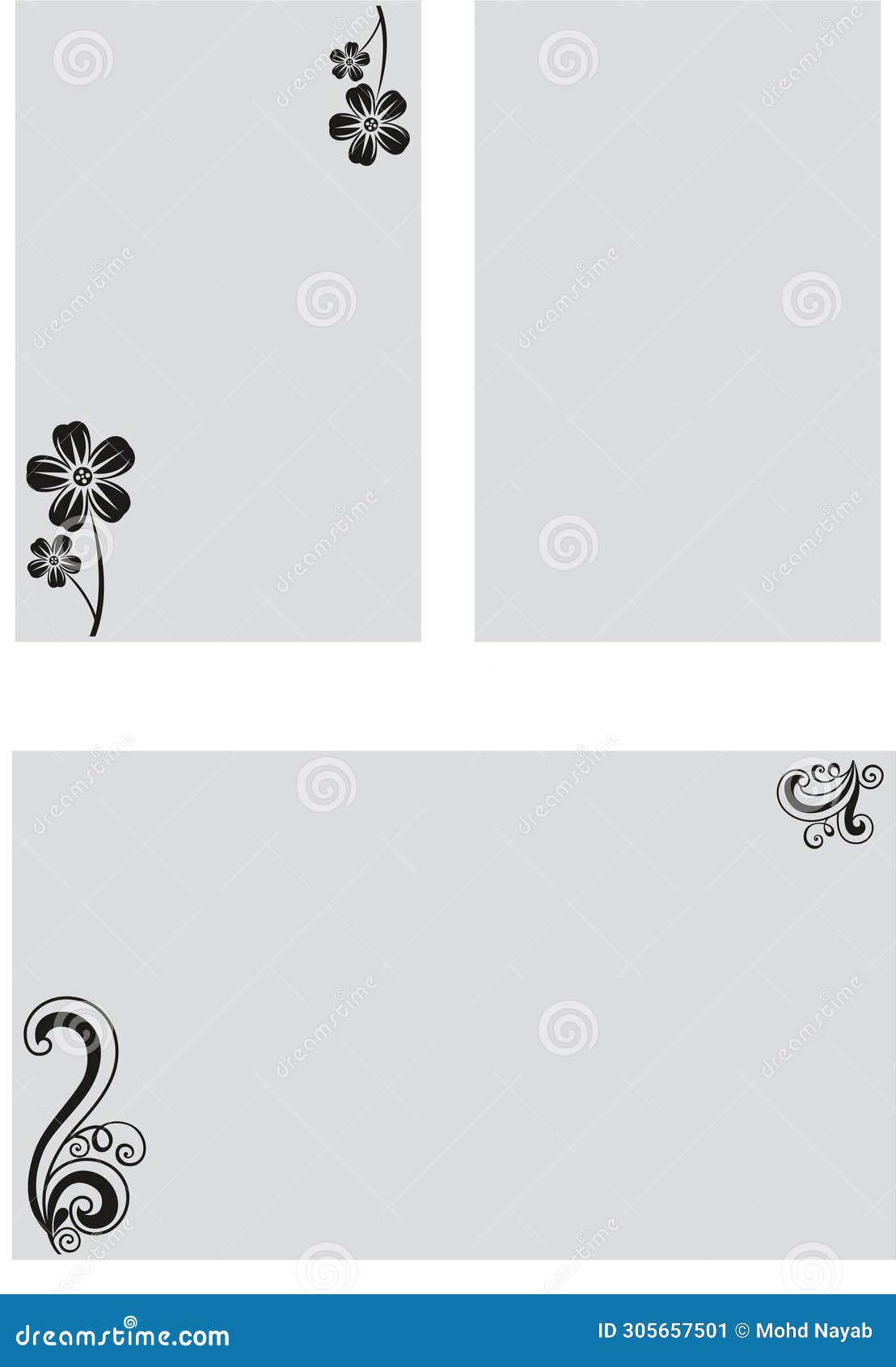 Led Mirror Glass Floral Border Pattern Frame, Design Vector ...