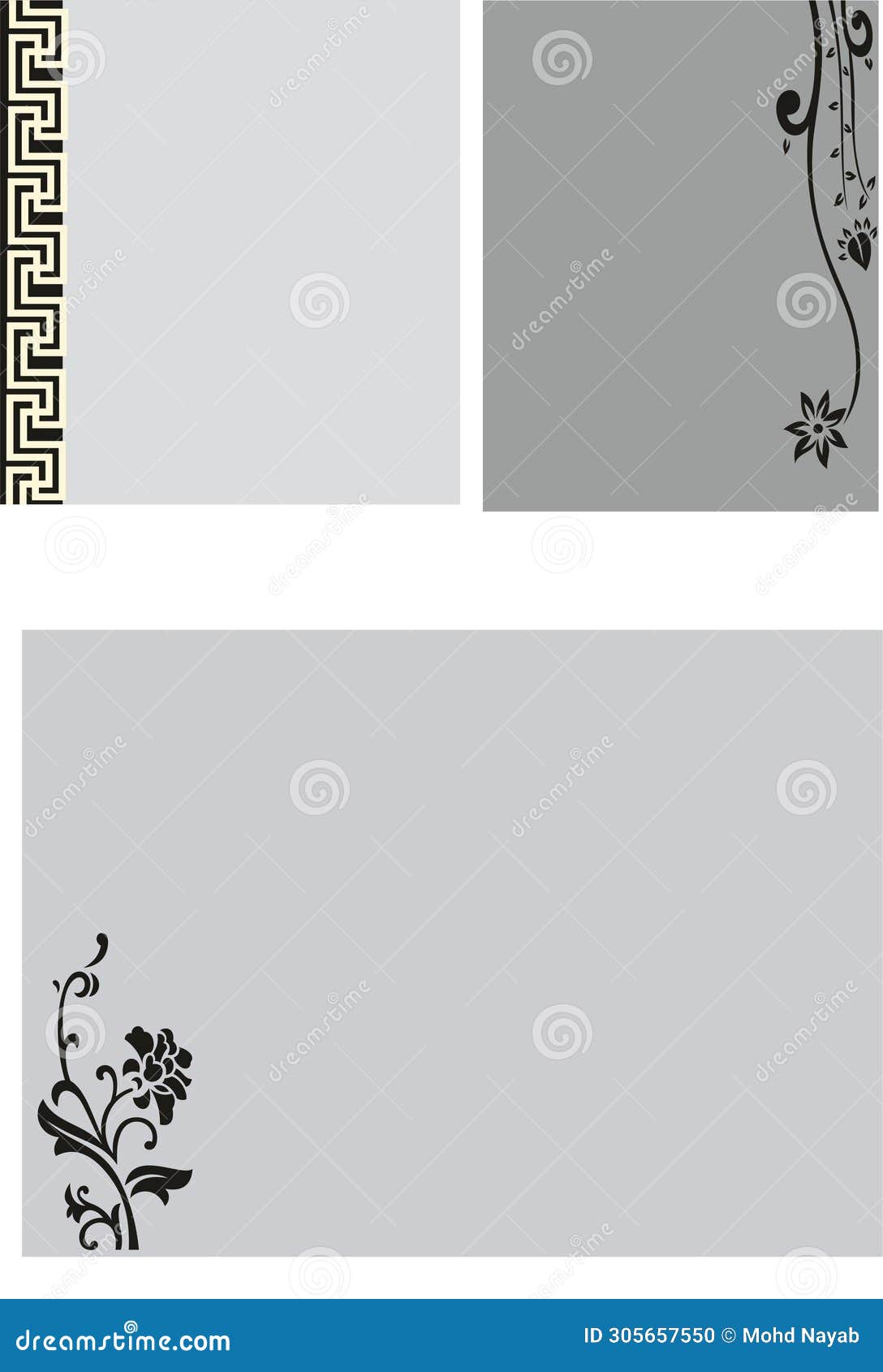 Led Mirror Glass Floral Border Pattern Frame, Design Vector ...