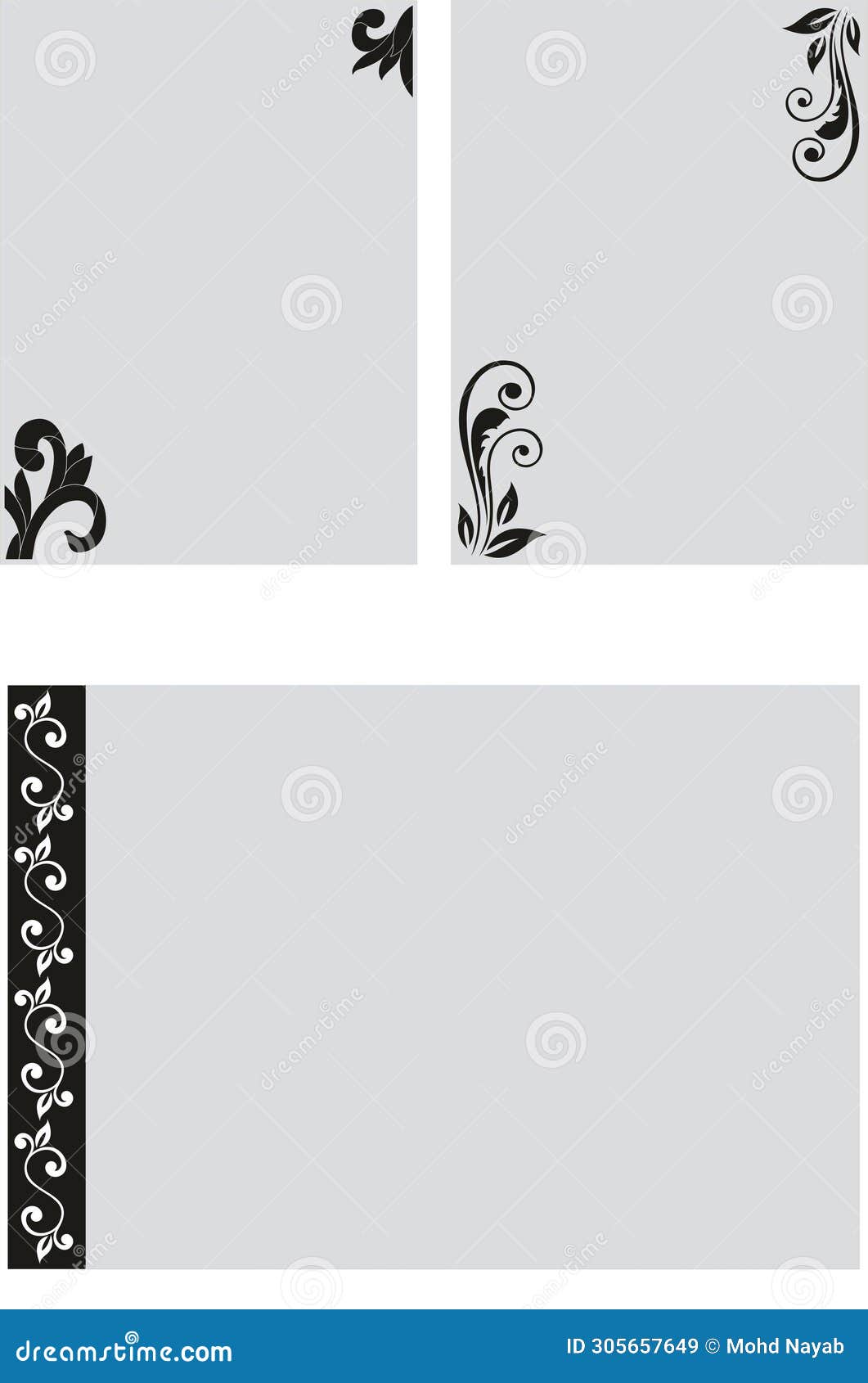 Led Mirror Glass Floral Border Pattern Frame, Design Vector ...