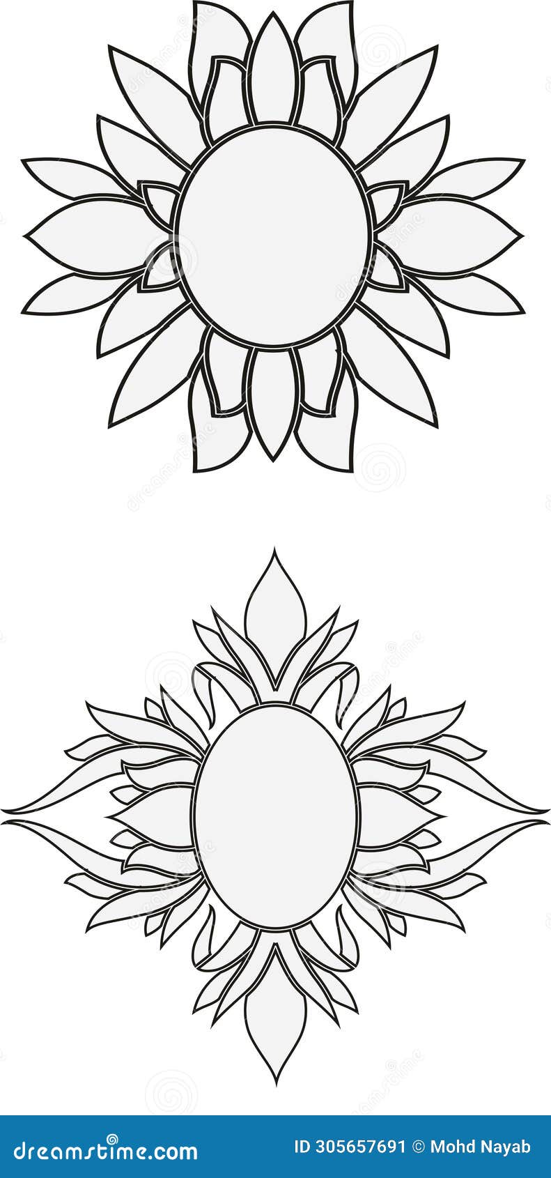 Led Mirror Glass Floral Border Pattern Frame, Design Vector ...