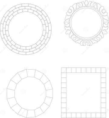 Led Mirror Glass Floral Border Pattern Frame, Design Vector ...