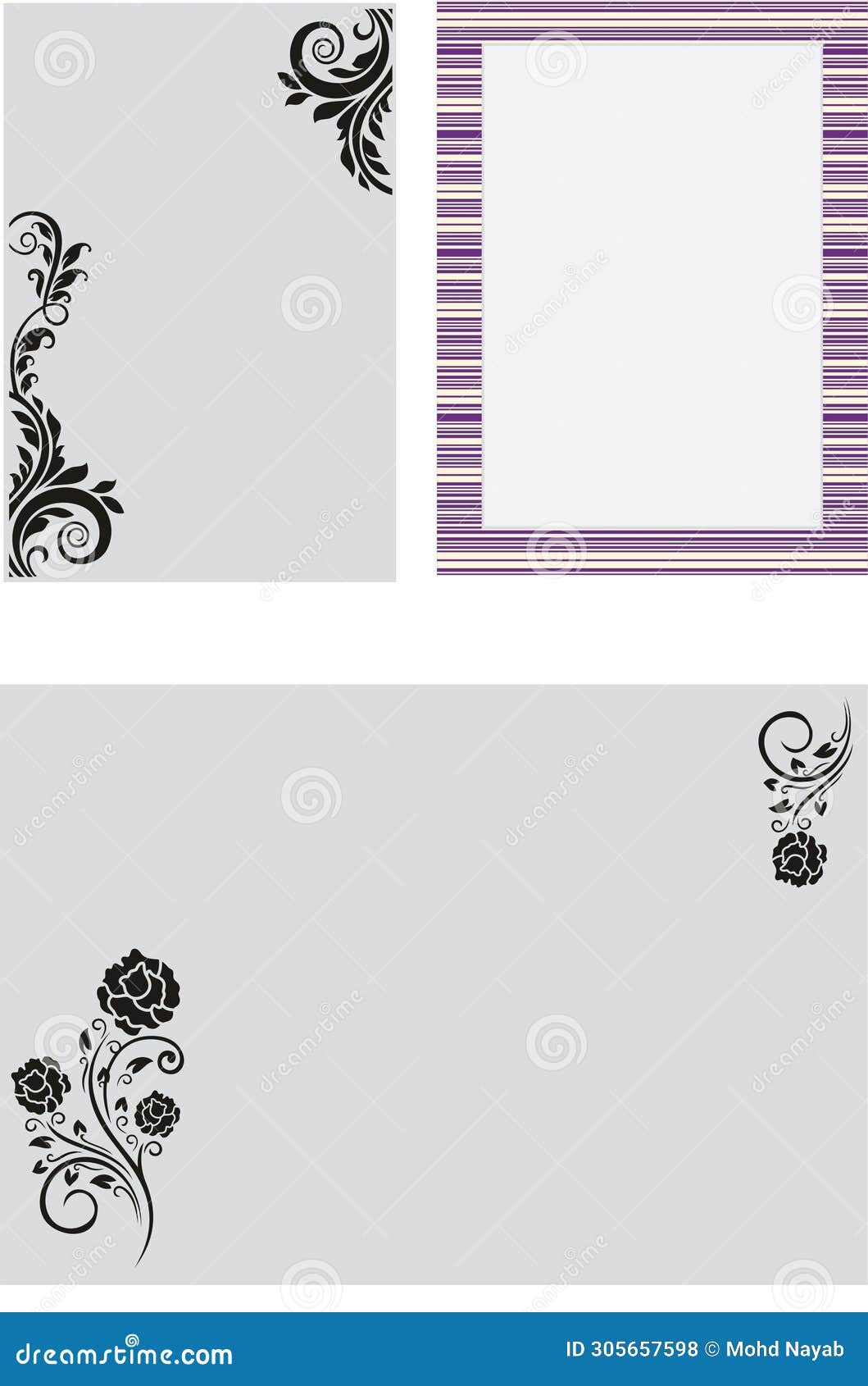 Led Mirror Glass Floral Border Pattern Frame, Design Vector ...