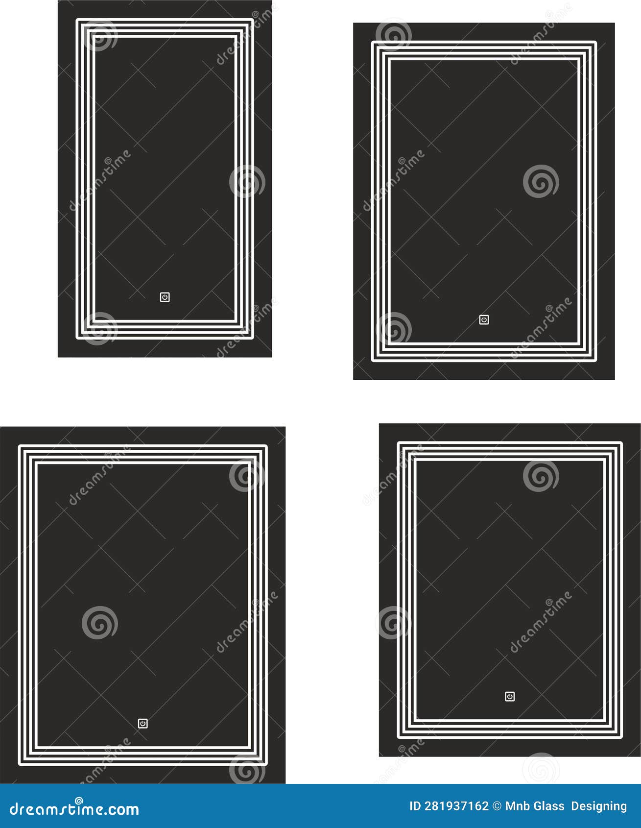 Led Mirrors Glass Border Design Vector CDR Stock Vector - Illustration ...