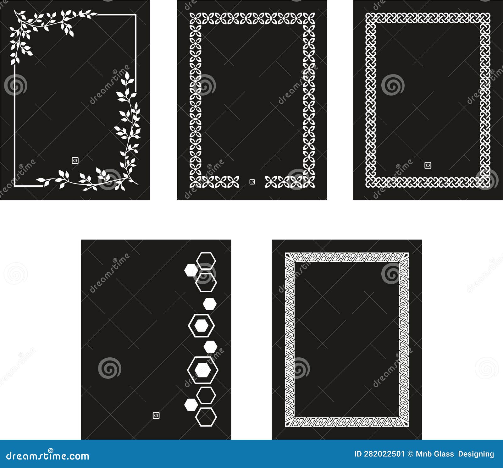 Led Mirrors Glass Border Design Vector CDR Stock Vector - Illustration ...