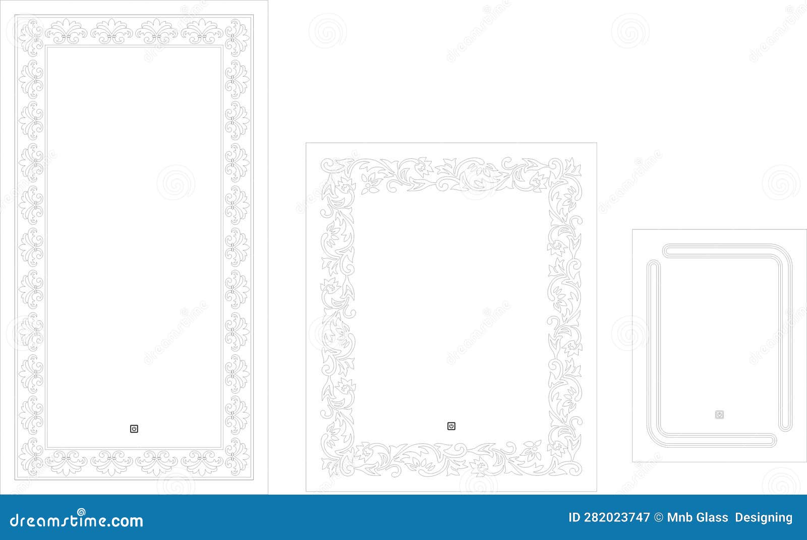 Led Mirrors Glass Border Design Vector CDR Stock Vector - Illustration ...