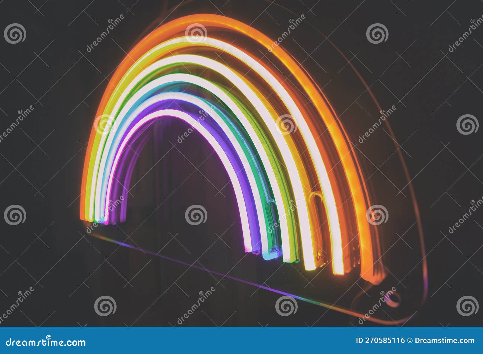 The Led Neon Rainbow Shines in the Room Stock Photo - Image of ...