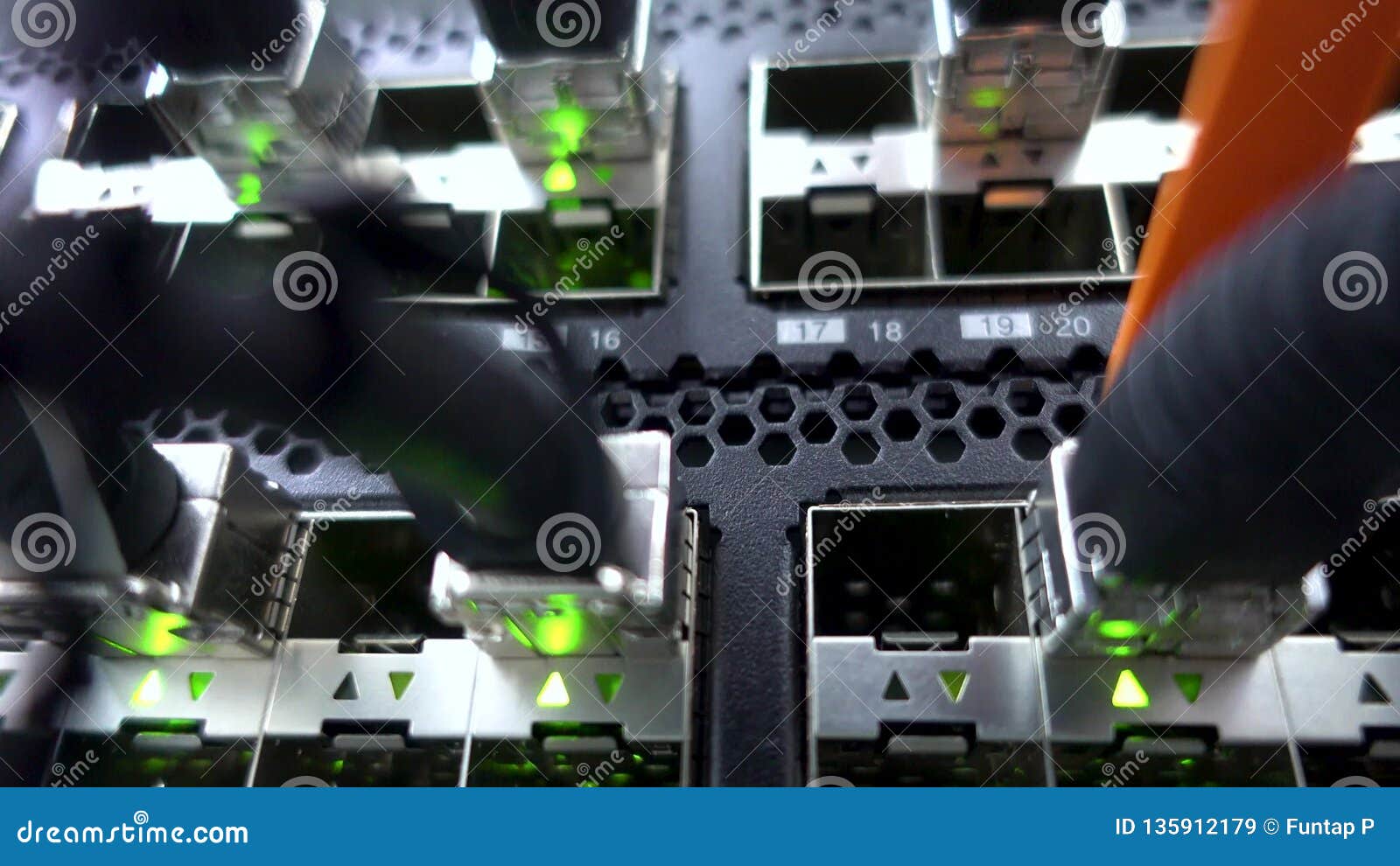 Led Network Switch. Network Switch Datacenter. Closeup Network Switch ...