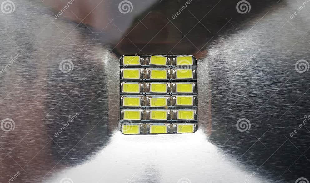 LED Panel with Burned Out LEDs Part of Light Bulb Stock Image - Image ...