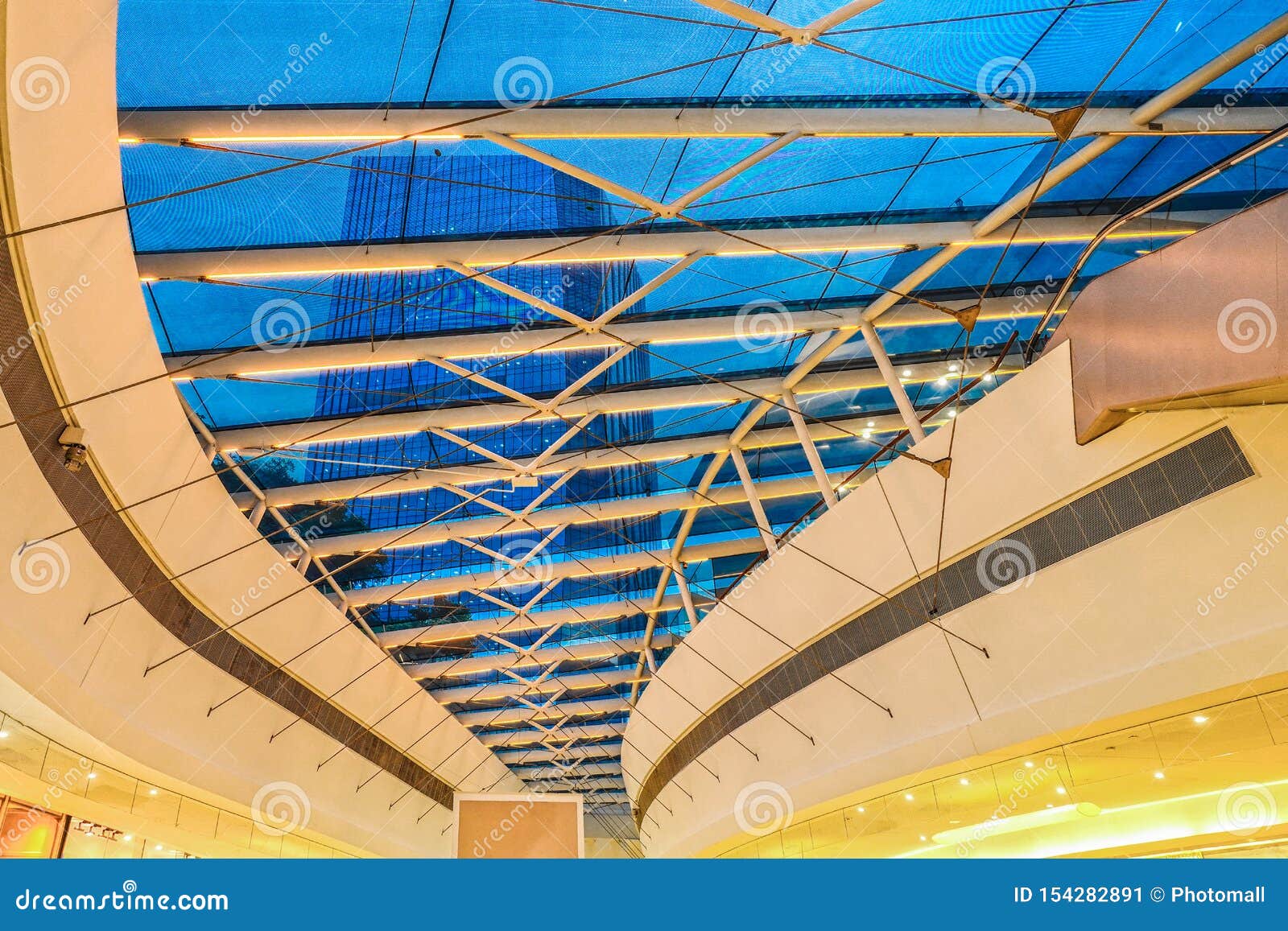 Led Ceiling Light in Modern Commercial Building Stock Image - Image of ...