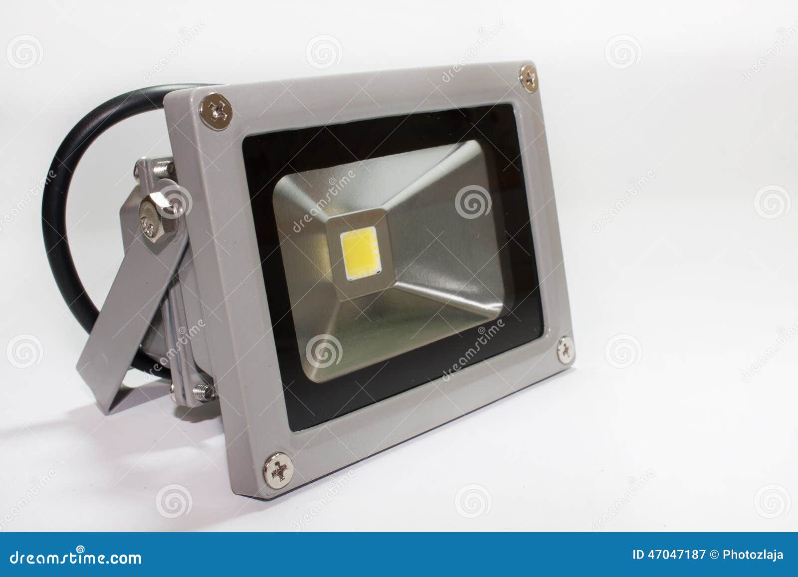 LED Reflector in the Metal House Stock Image - Image of power, glowing ...