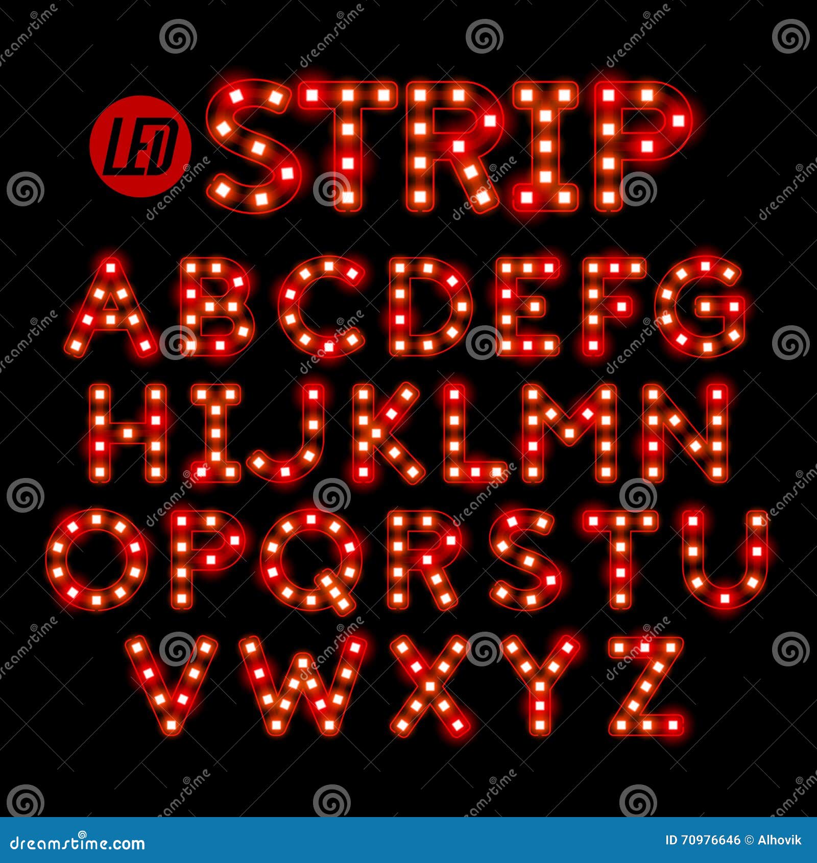 Led Light Font