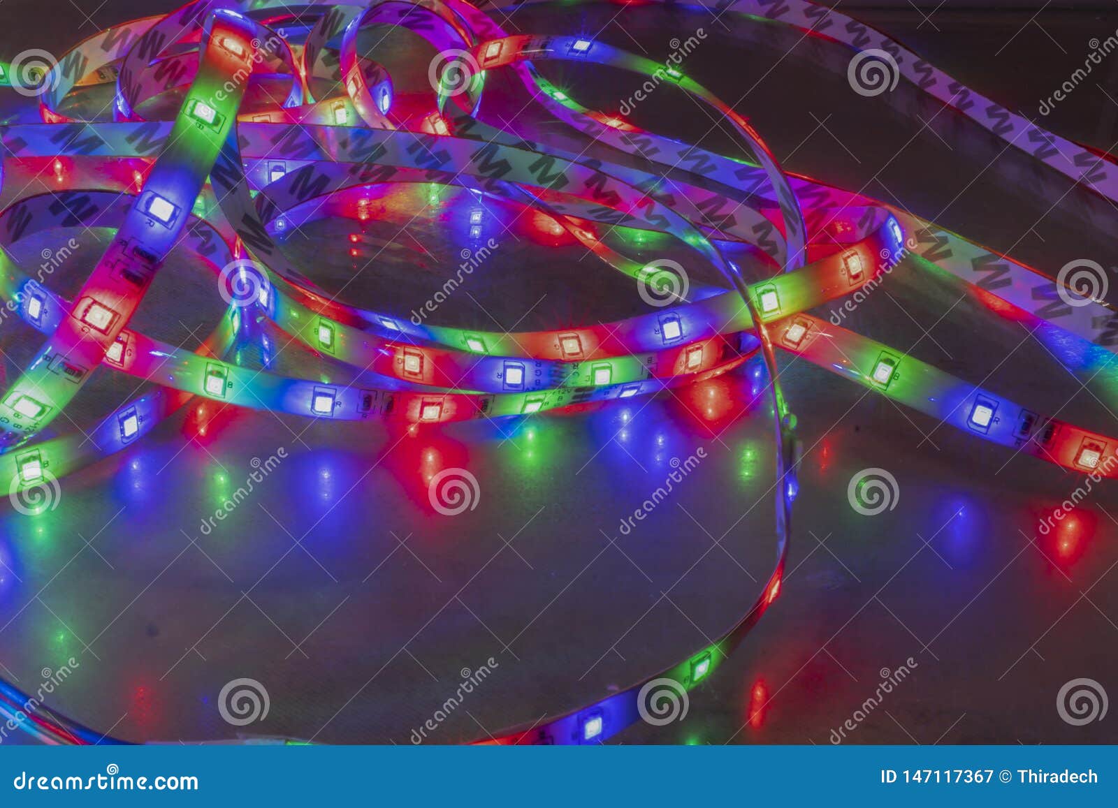 LED Running Lights Change Color Stock Image - Image of party, spot ...