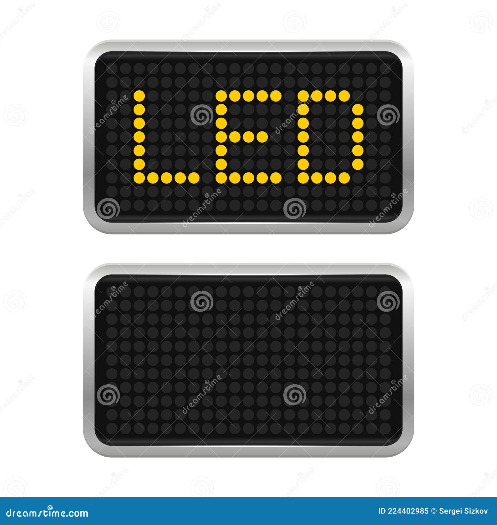 LED Screen Icons Set on White Background. Vector Stock Vector ...