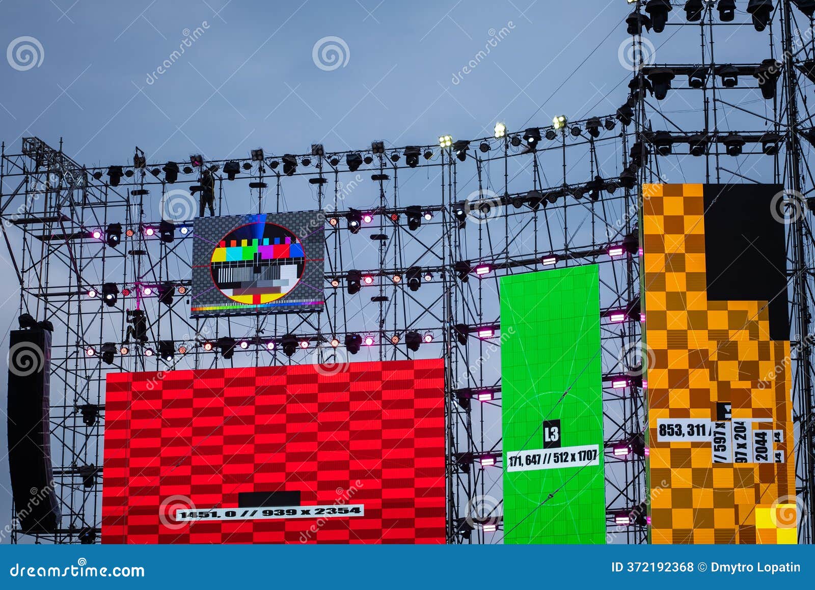 Led Screen Installation And Calibration For Event Stage Setup, Panel ...