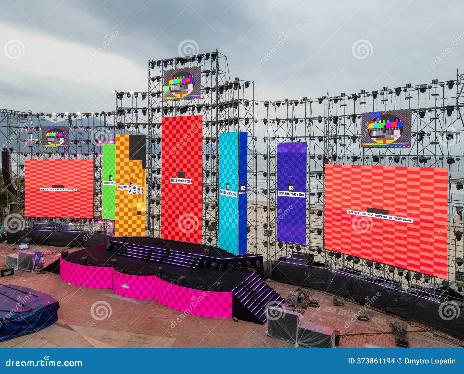 Led Screen Installation And Calibration For Event Stage Setup, Panel ...