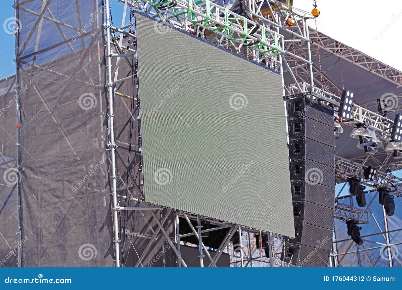LED Screen for Outdoor Event Stock Photo - Image of signboard, blank ...