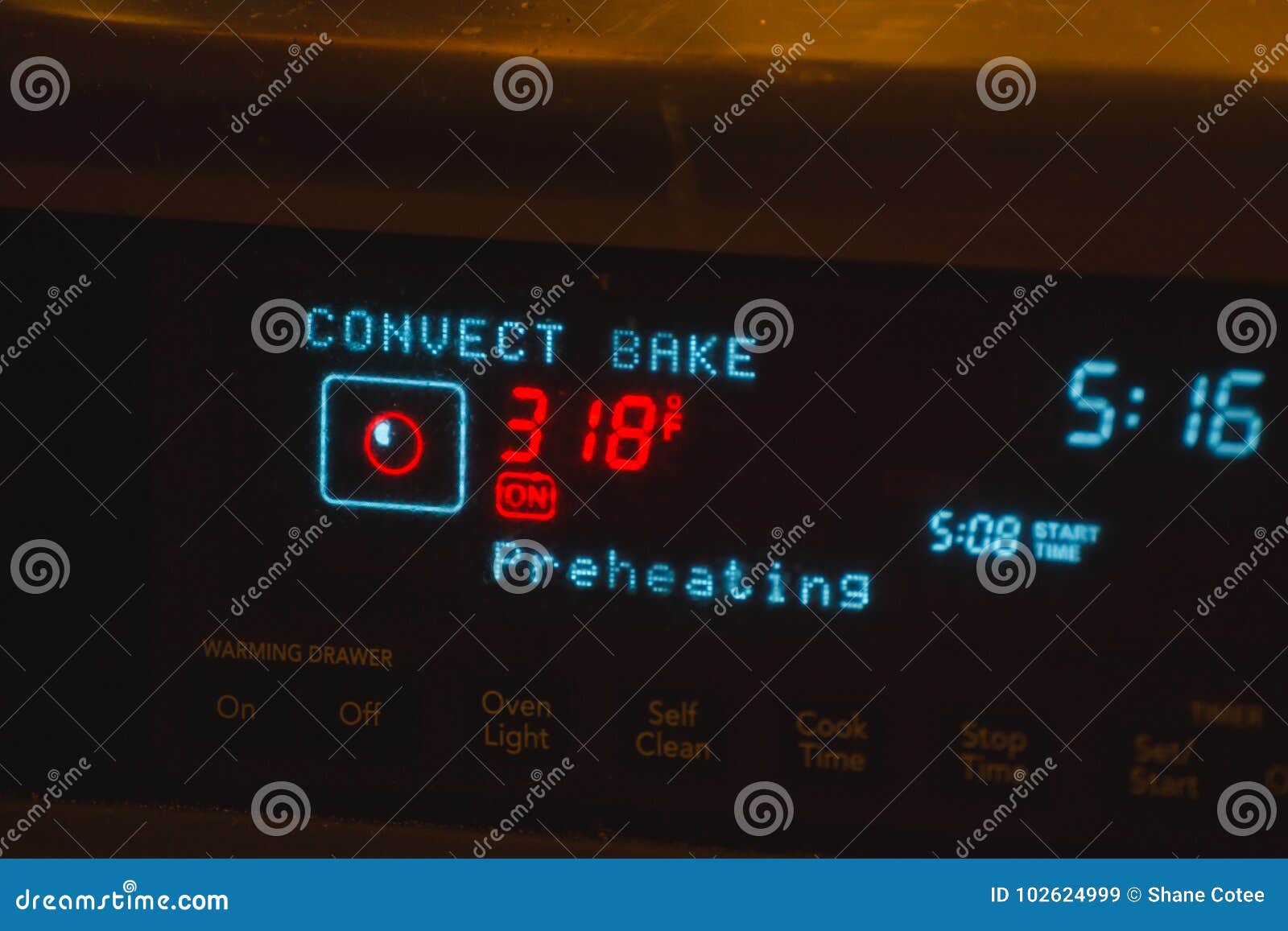 LED Screen on an Oven stock image. Image of steel, baking - 102624999