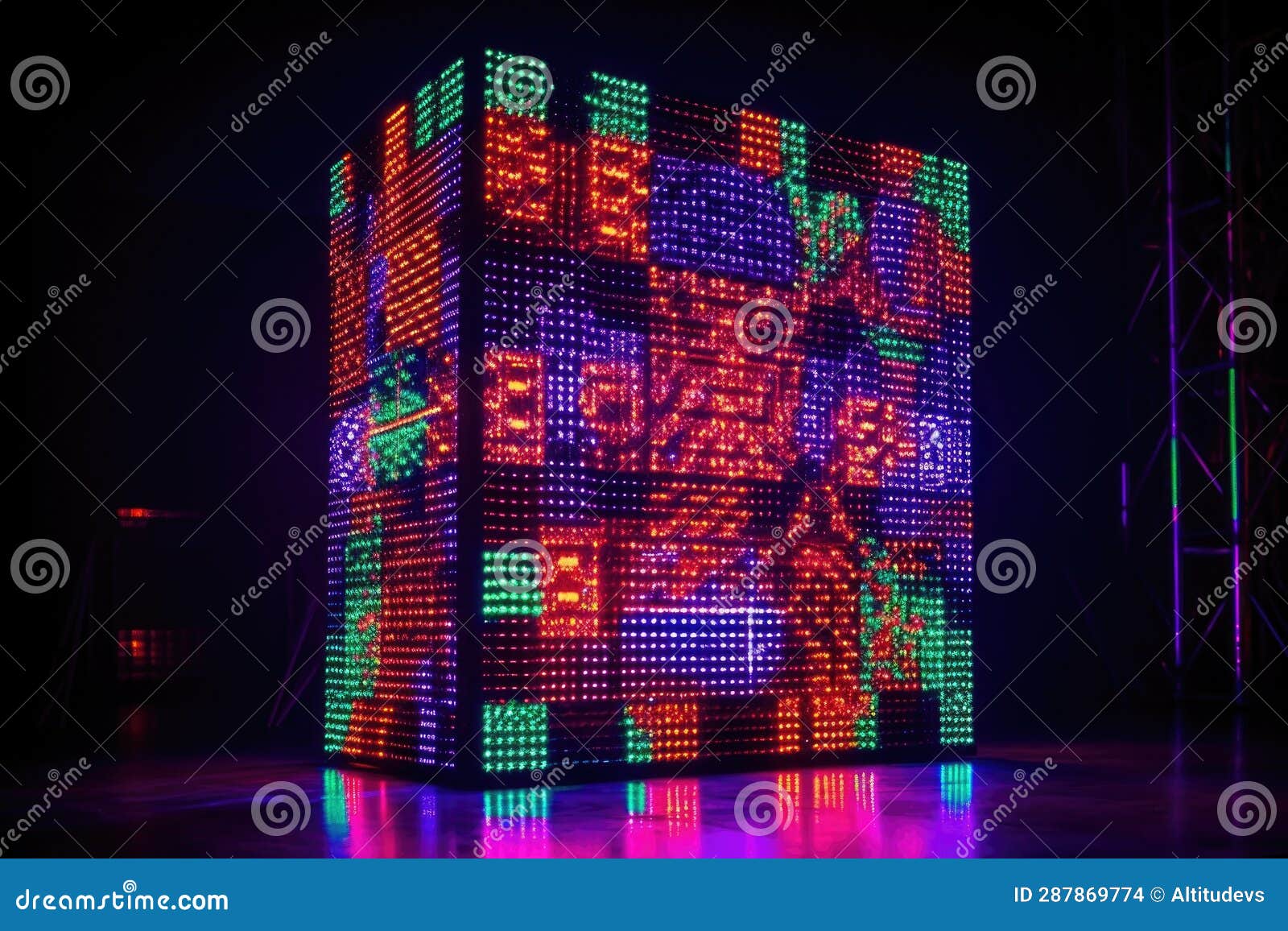 Led Screen Pixel Malfunction Creating Unique Design Stock Photo - Image ...