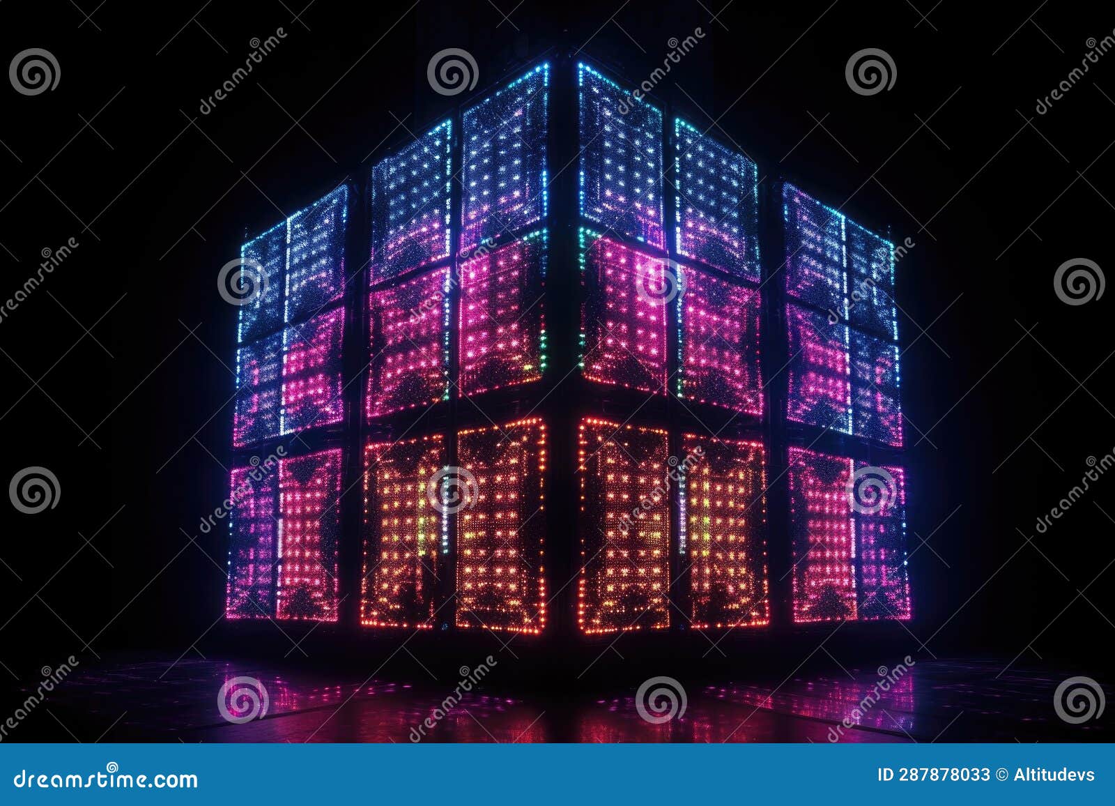 Led Screen Pixel Malfunction Creating Unique Design Stock Image - Image ...