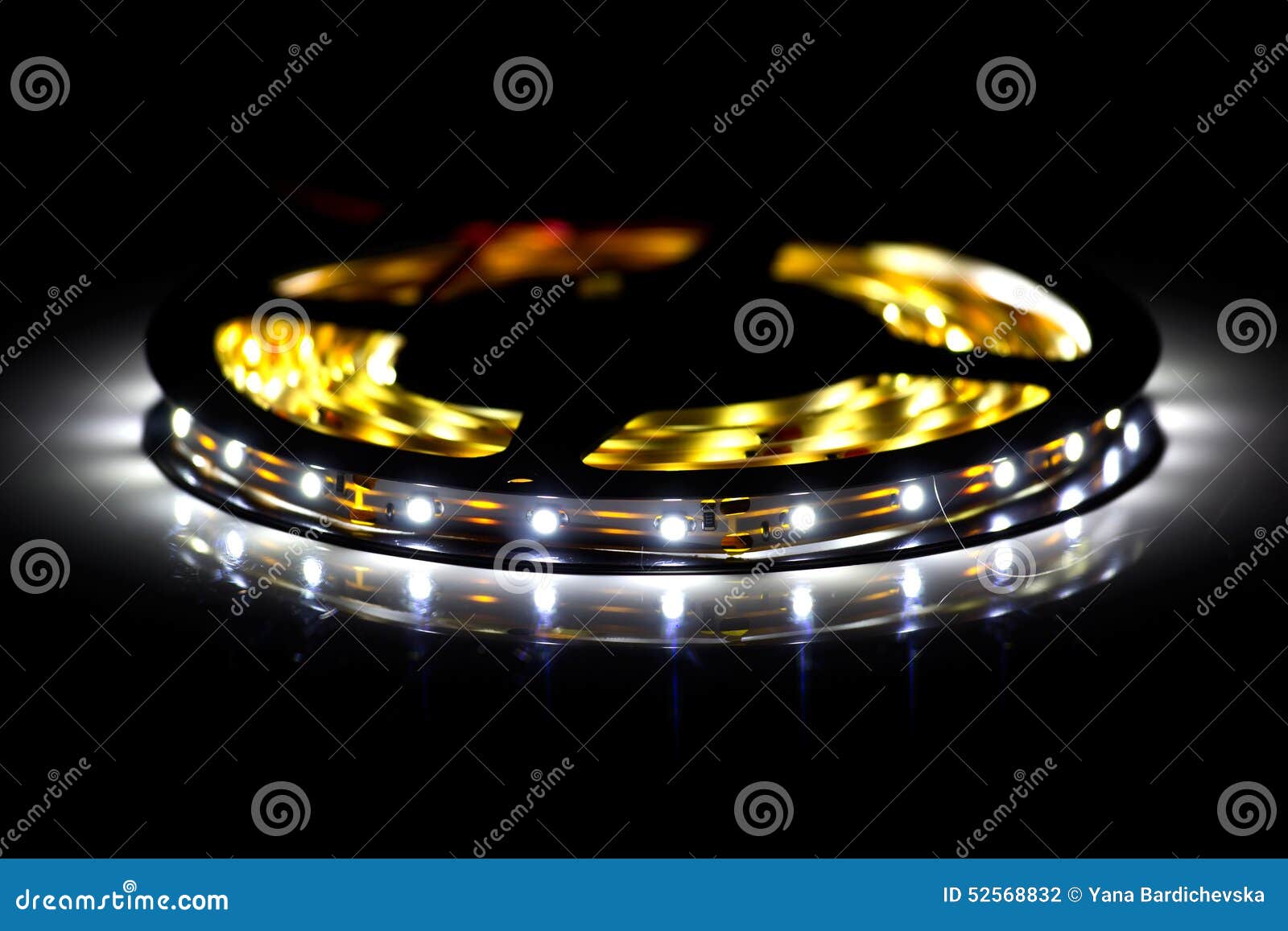 Led Strip Coil Closeup. Diode With Control Panel For Switching Colors ...