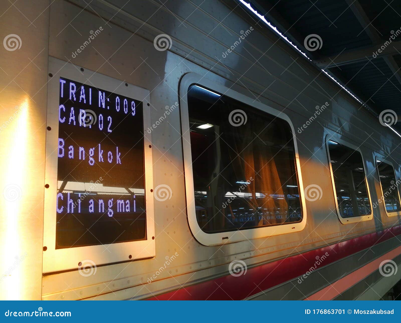 LED Signs Indicating the Train and the Destination Station Stock Image ...