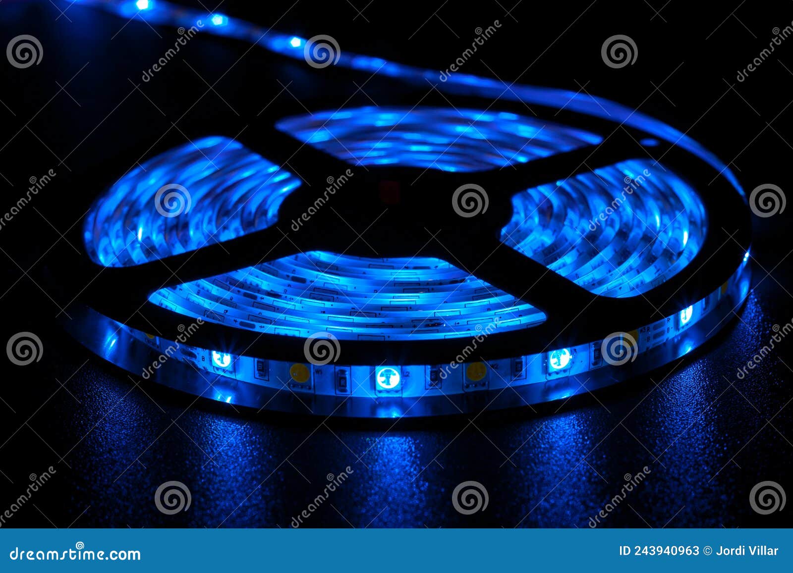 Led Smd Reel Pink Blue with a Black Background. RGB Stock Image - Image ...