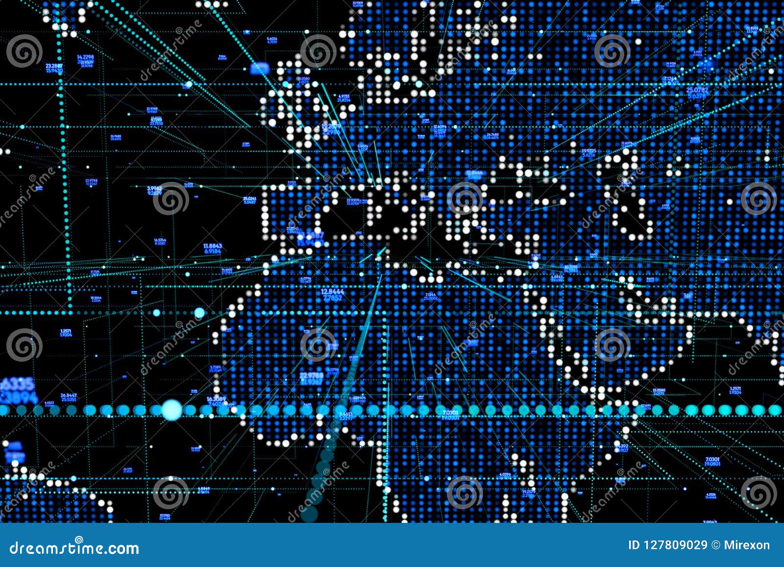 LED Soft Focus Background. Technology Concept. Connection Structure ...
