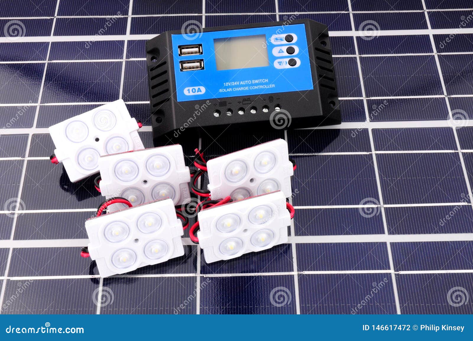 LED Solar Lighting Kit stock photo. Image of electrical - 146617472