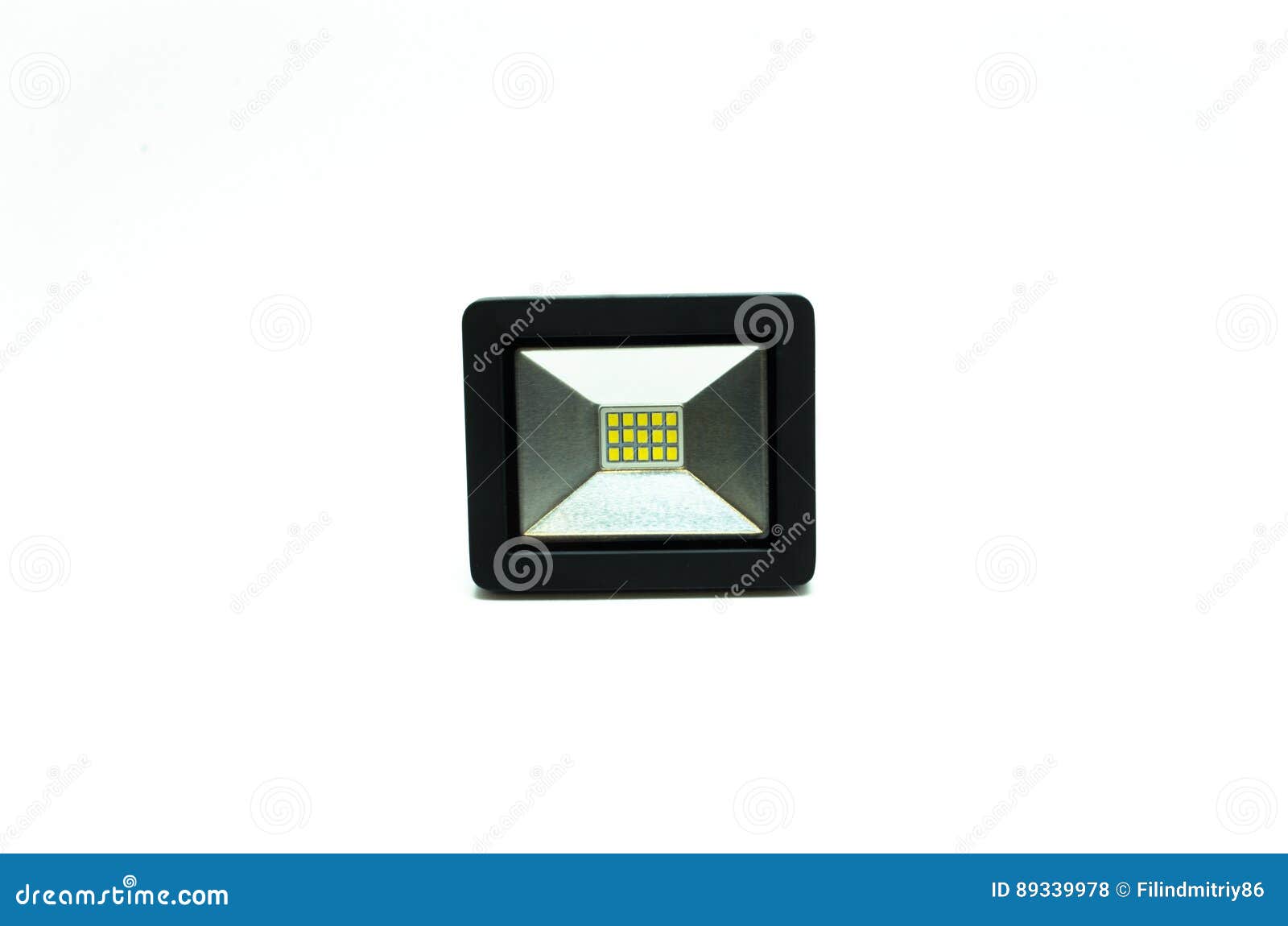 Led Spotlight Isolated on White Background, Front View. Stock Photo ...