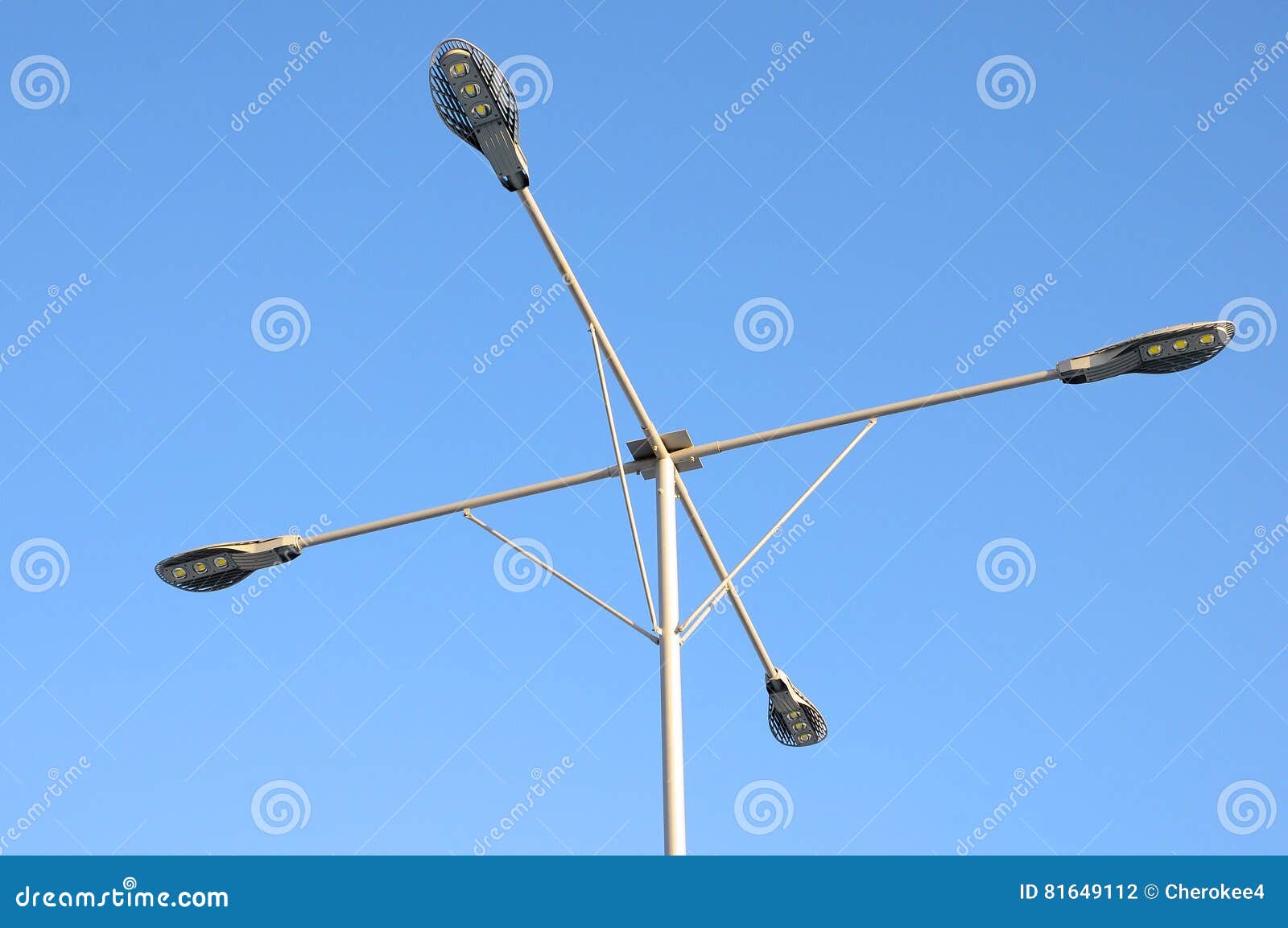 LED Spotlight. Lamp Post Closeup Stock Photo - Image of tool, post ...