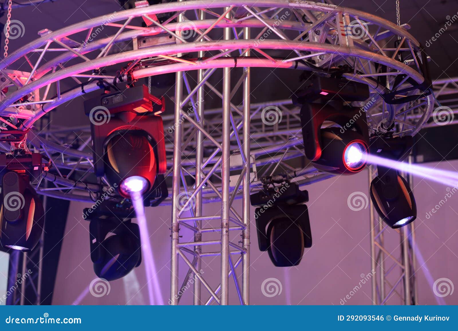 LED Stage Lighting Moving Heads Hanging on Truss Stock Photo - Image of ...