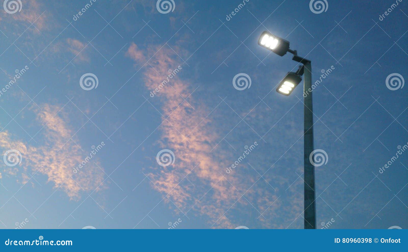 Led Street Lighting Fixture Stock Photo - Image of street, sunset: 80960398