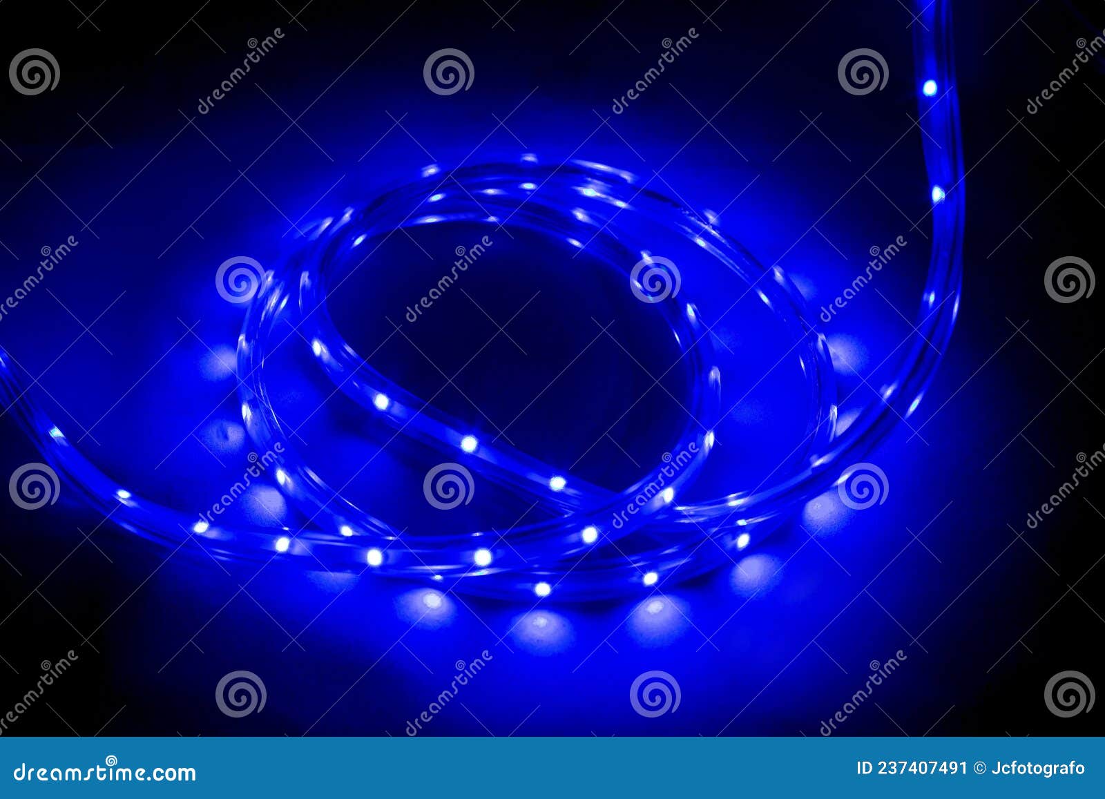 Led strip of blue light stock image. Image of light - 237407491