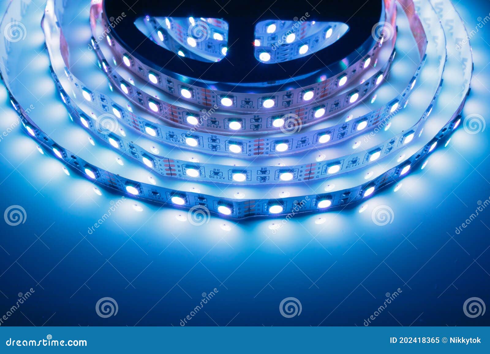 Led strip blue light roll stock image. Image of backdrop - 202418365