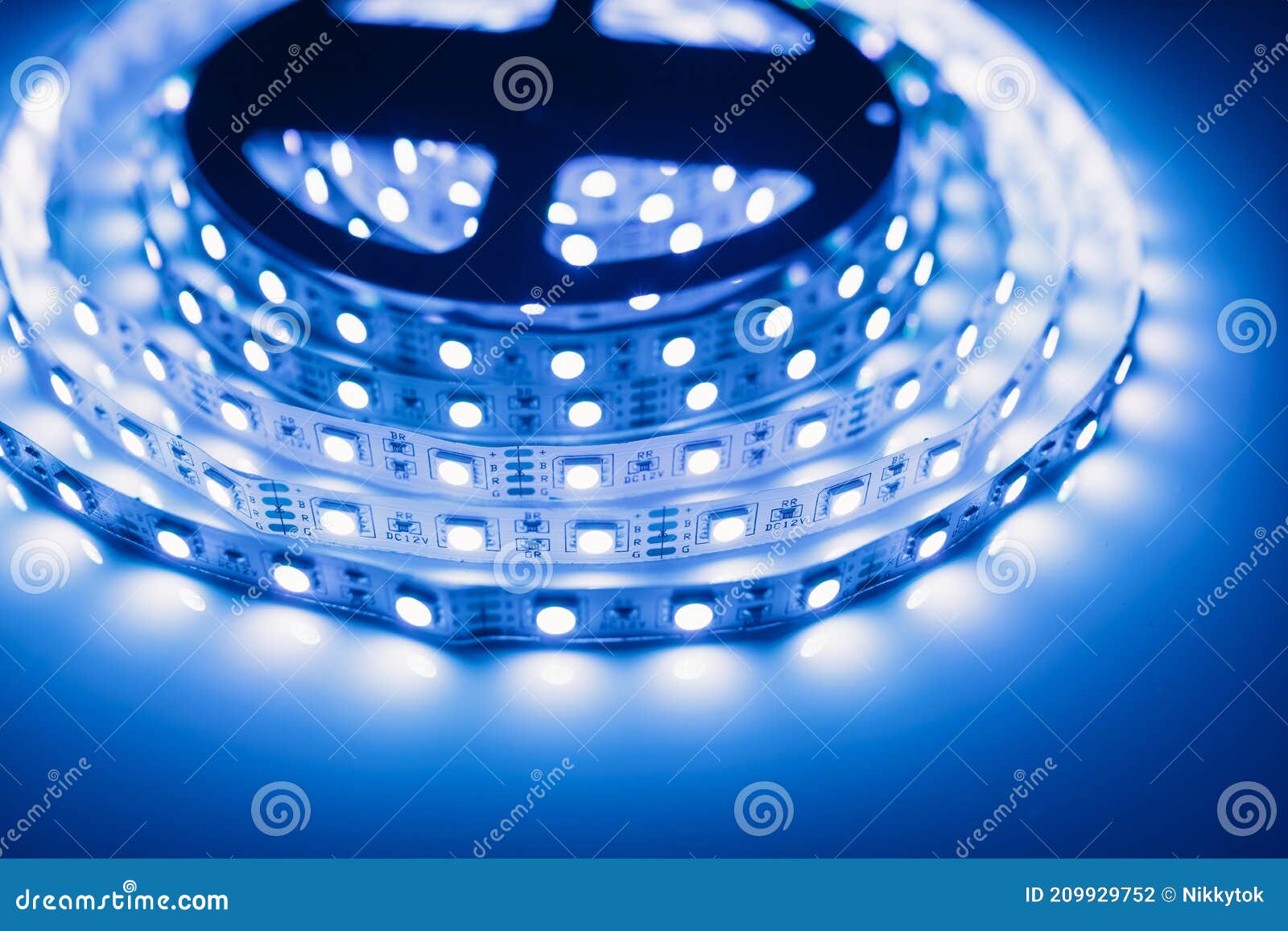 Led strip blue light roll stock photo. Image of glow - 209929752