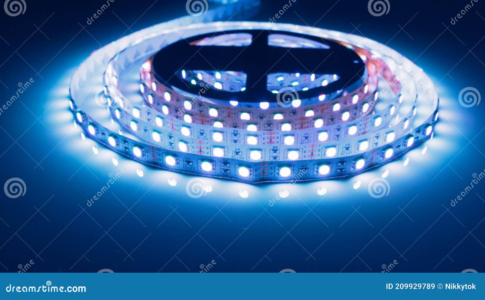 Led strip blue light roll stock image. Image of electric - 209929789