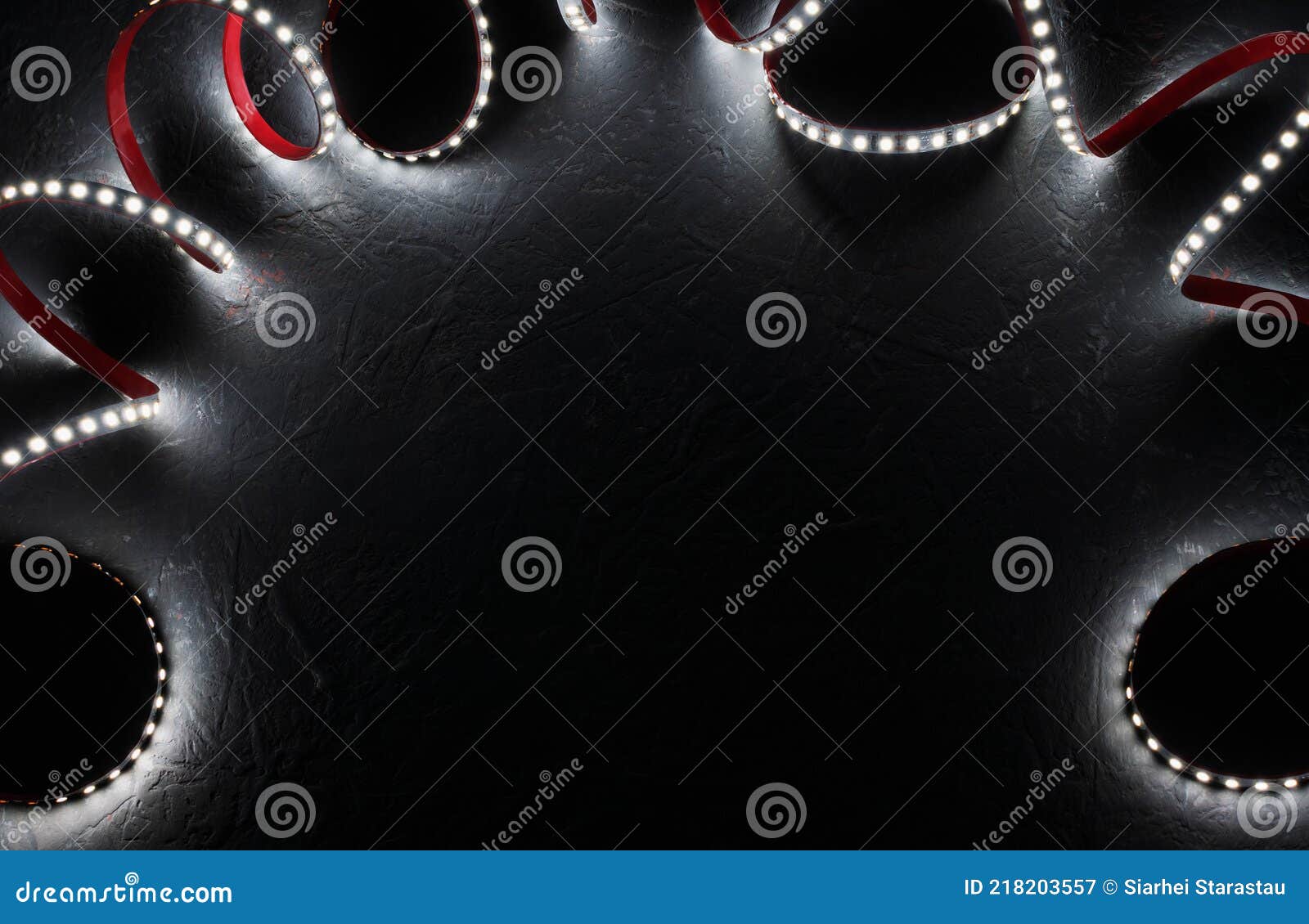 LED Strip on Dark Background Stock Image - Image of background, glow ...