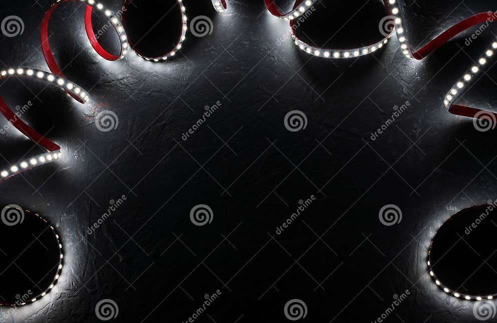 LED Strip on Dark Background Stock Image - Image of background, glow ...