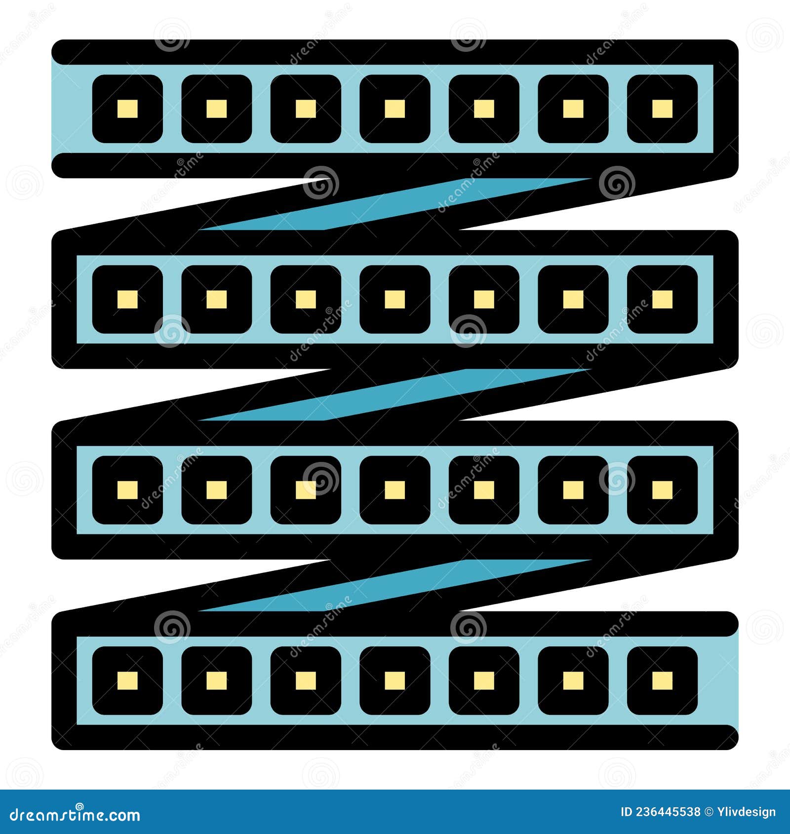 Led Strip Lights Icon Color Outline Vector Stock Vector - Illustration ...