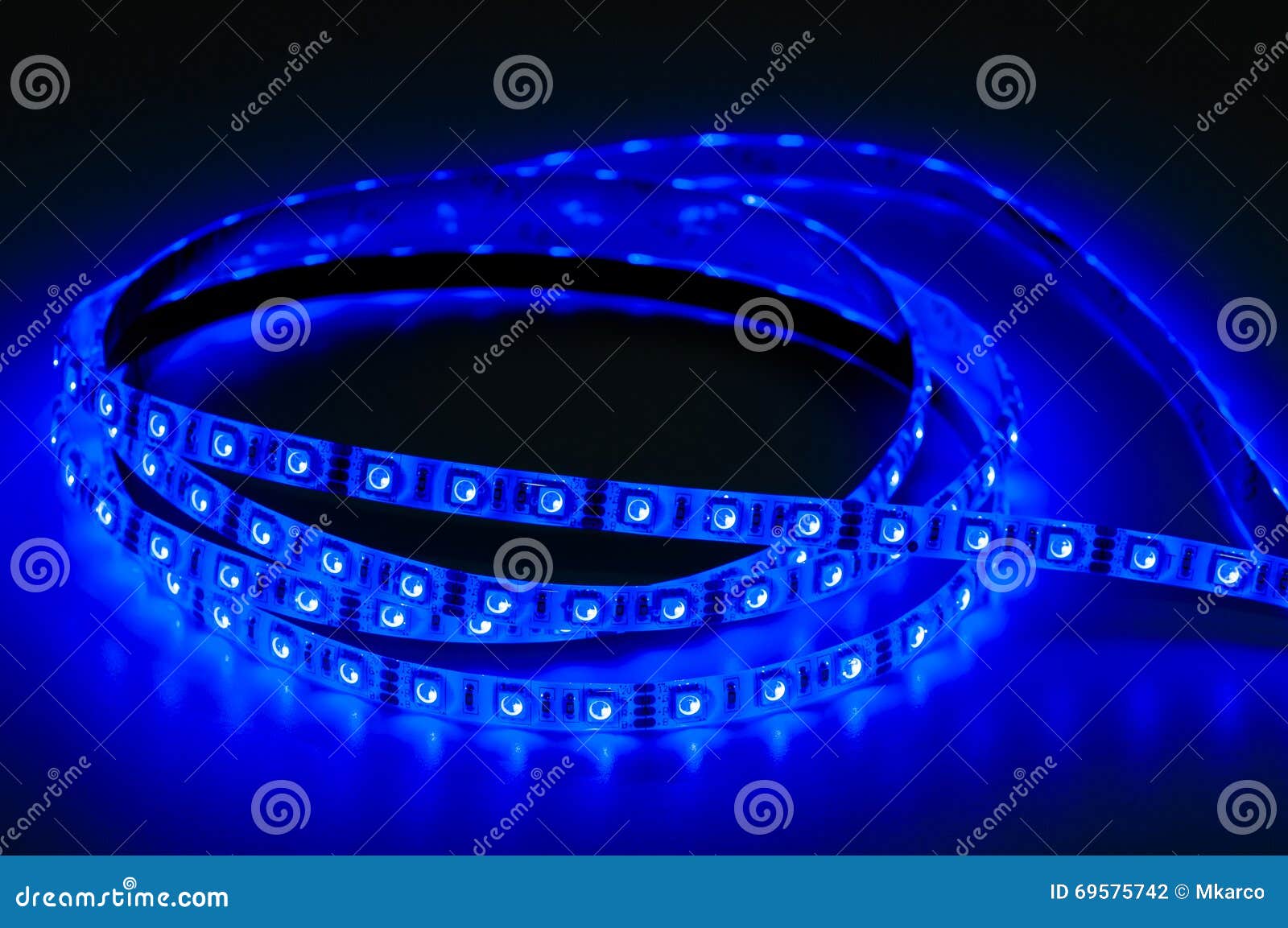 Led strip lights stock photo. Image of blue, current - 69575742