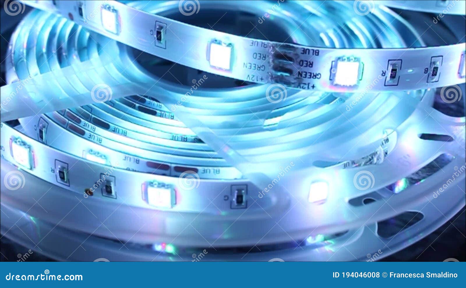 Led strip in operation stock footage. Video of abstract - 194046008