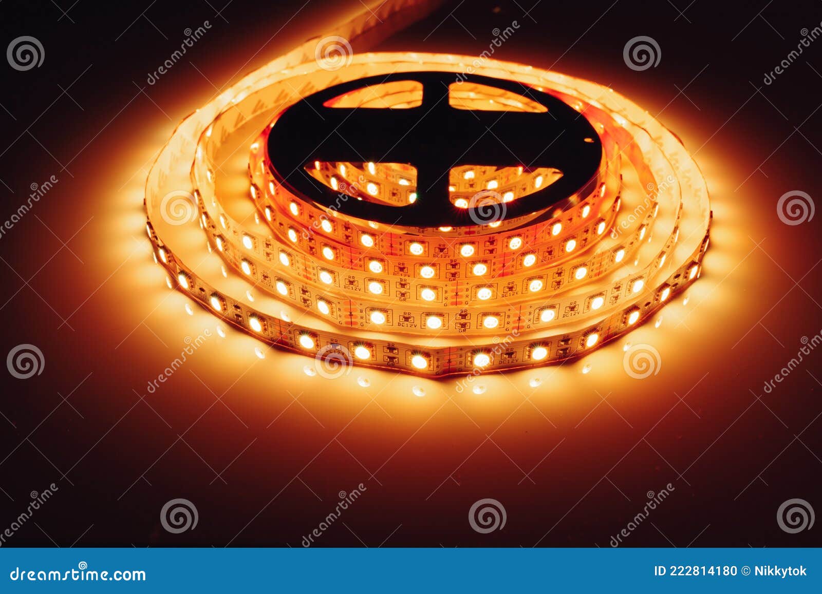 Led Strip Orange Light Roll Stock Photo - Image of design, abstract ...