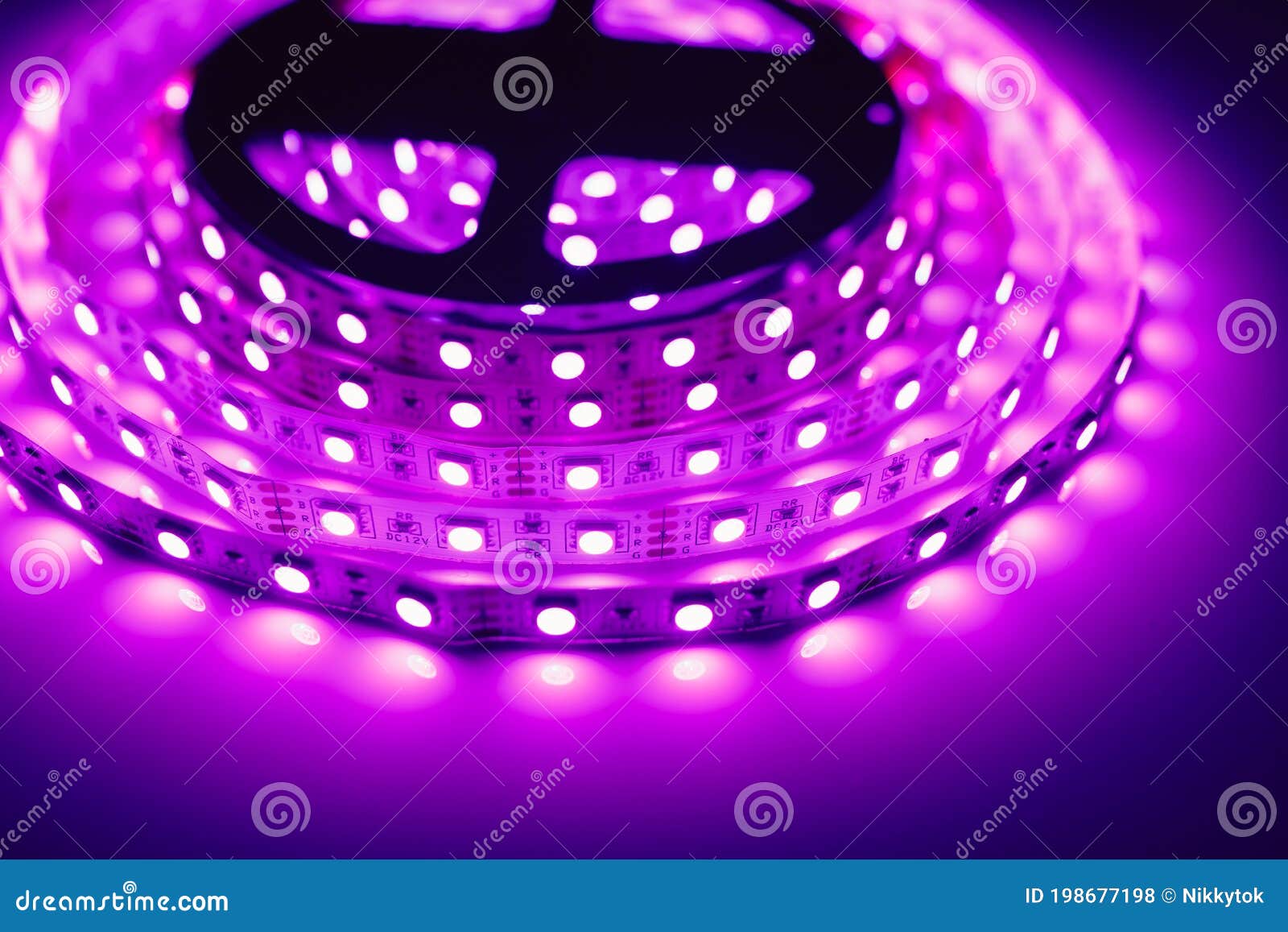 Led Strip Purple Light Roll Stock Photo - Image of circle, cyber: 198677198