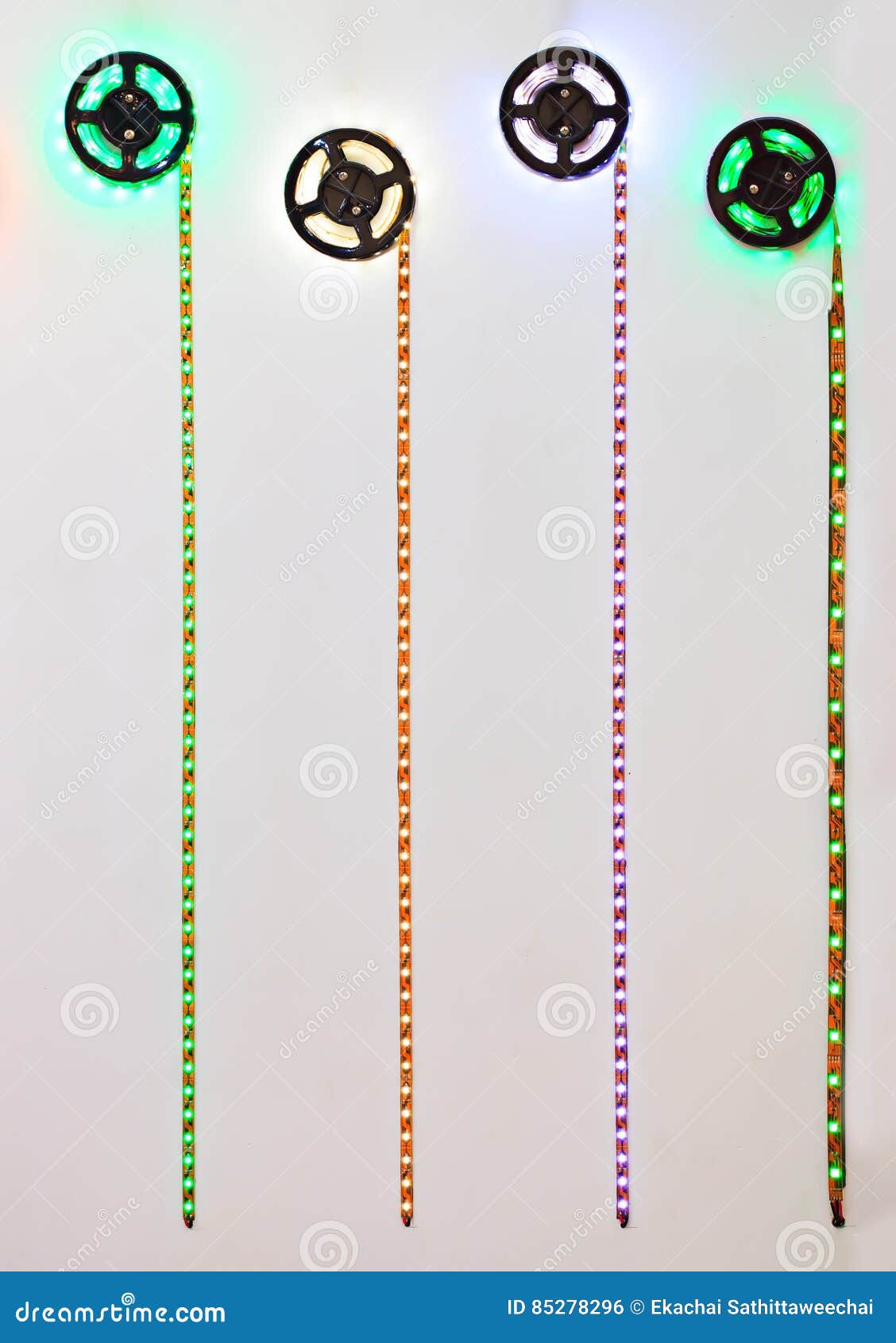 LED Strip with Red, Green and Blue LEDs. Stock Photo - Image of dark ...