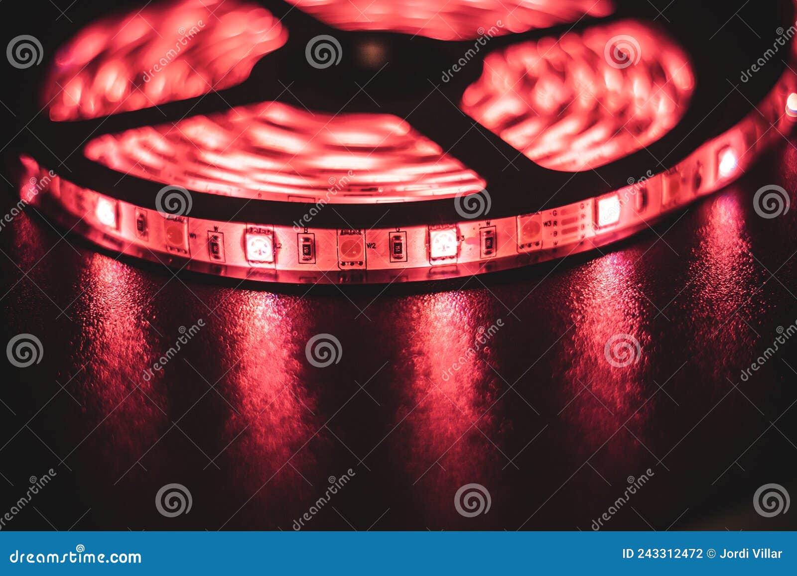 LED Strip with Red LEDs, with Black Background Stock Photo - Image of ...
