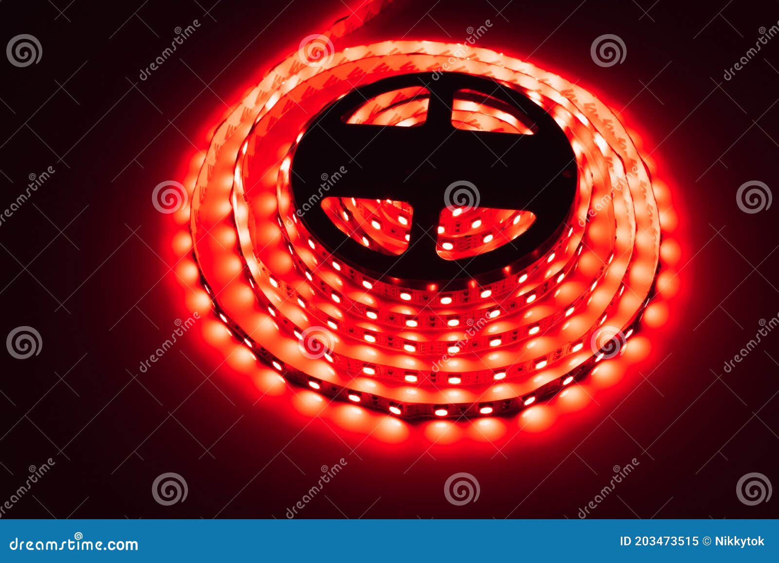 Led strip red light roll stock image. Image of background - 203473515