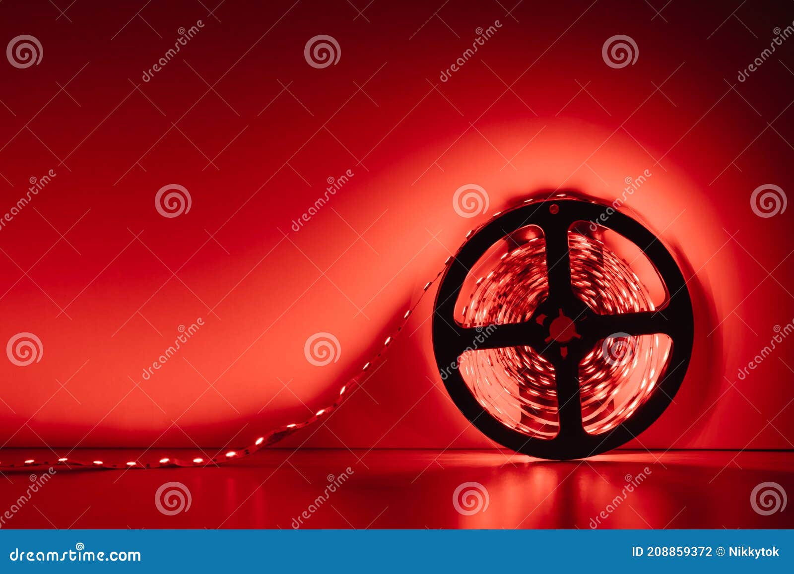 Led strip red light roll stock photo. Image of bright - 208859372