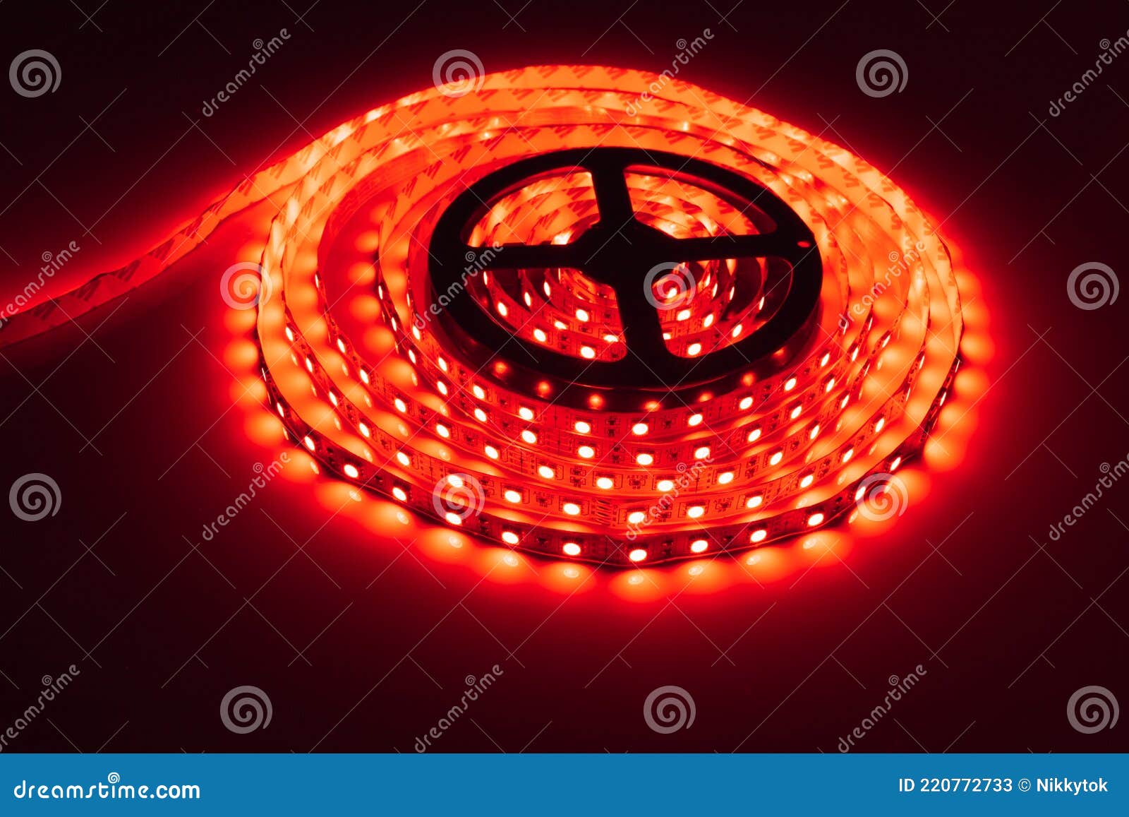 Led strip red light roll stock image. Image of highlight - 220772733